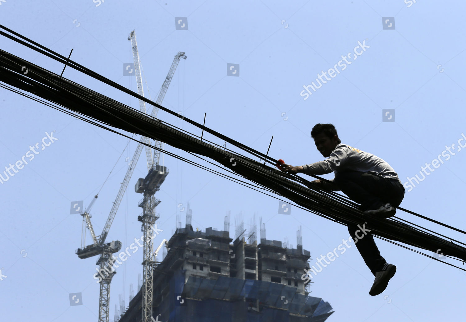 Filipino Lineman Conducts Preventive Maintenance Electrical Editorial ...
