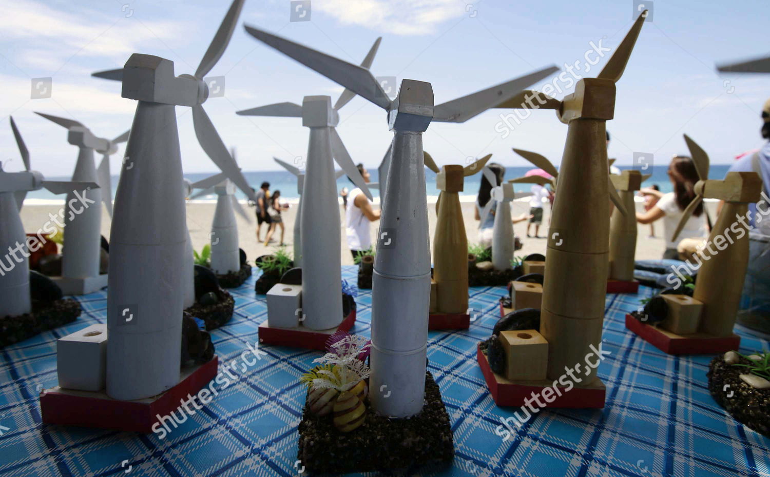 Miniature Wind Turbines Made Wood Being Editorial Stock Photo - Stock ...