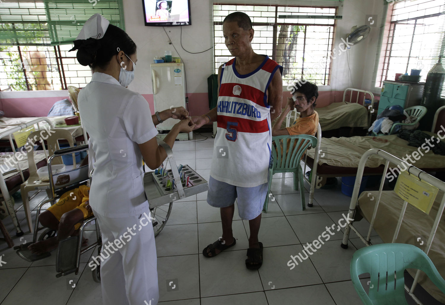 Filipino Patient Undergoing Treatment Leprosy Receives Editorial Stock ...