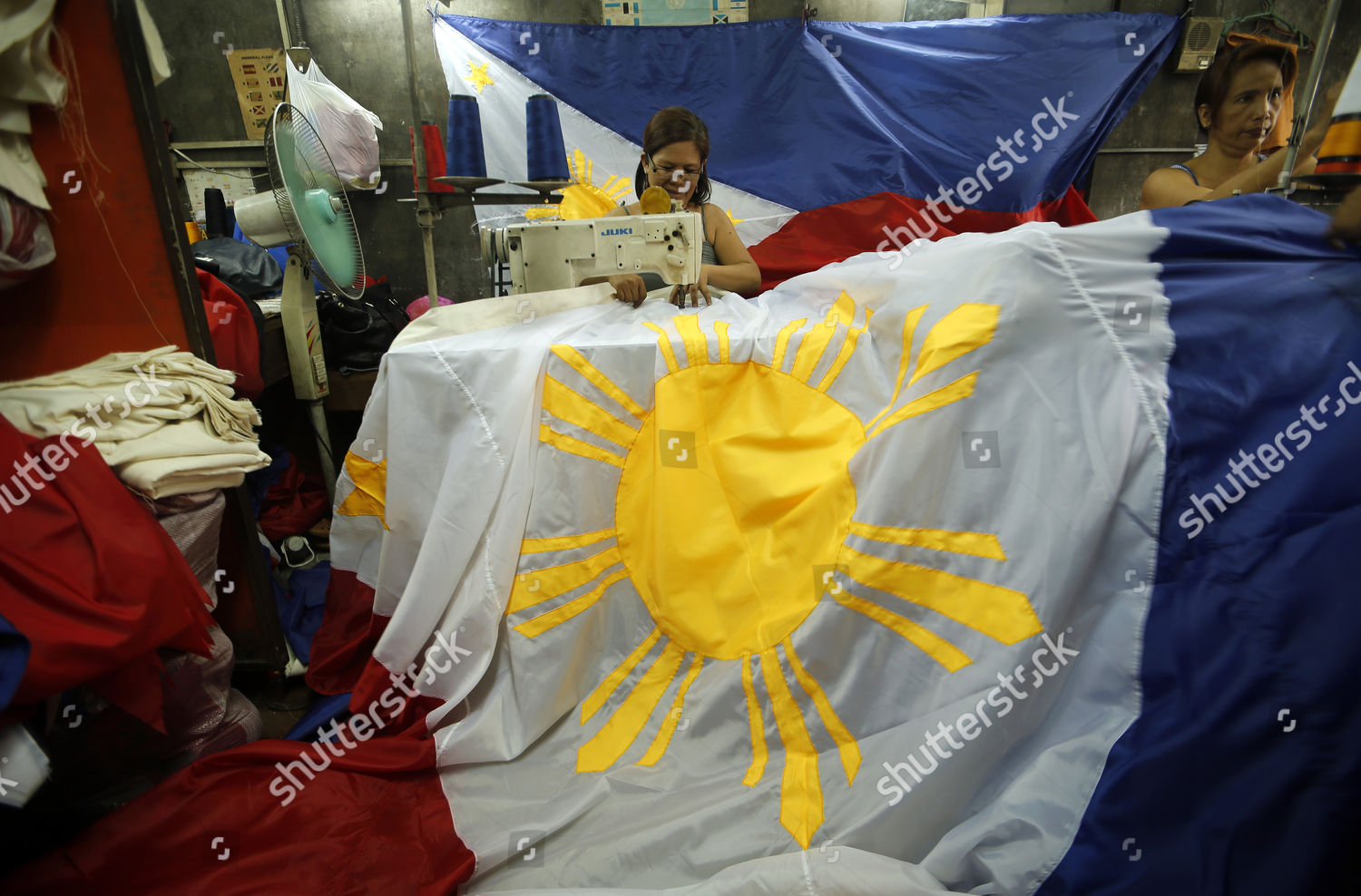 Filipino Tailor C Sews Philippine Flag Editorial Stock Photo - Stock ...