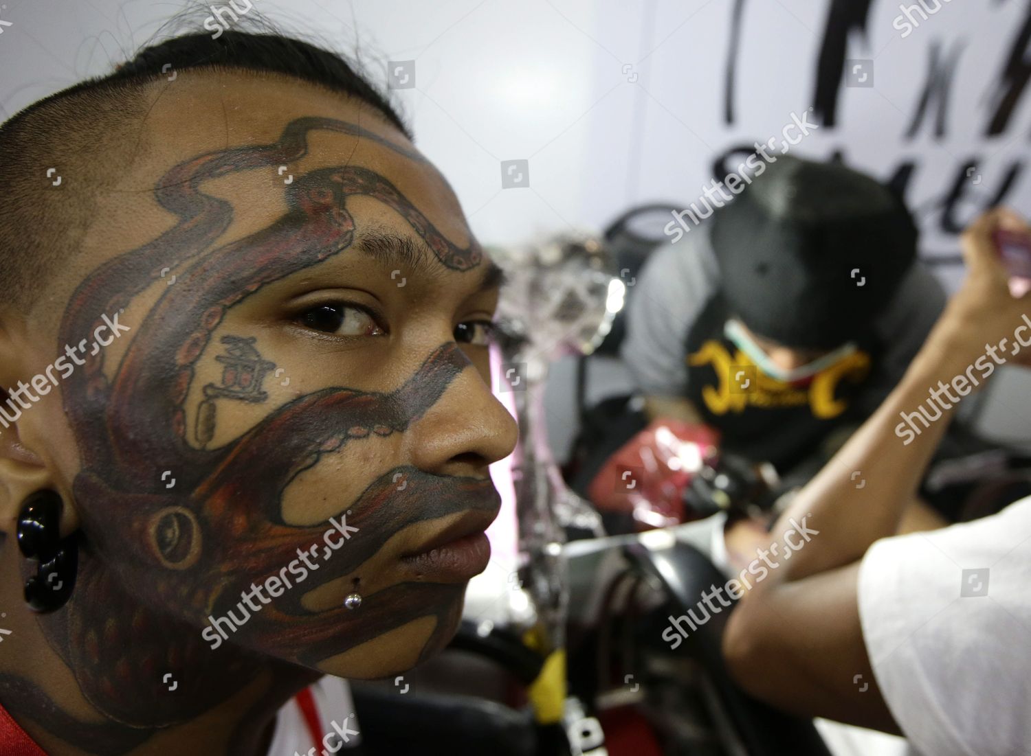 Filipino Jeric Castillo 18 Tattoo Piercing Editorial Stock Photo ...