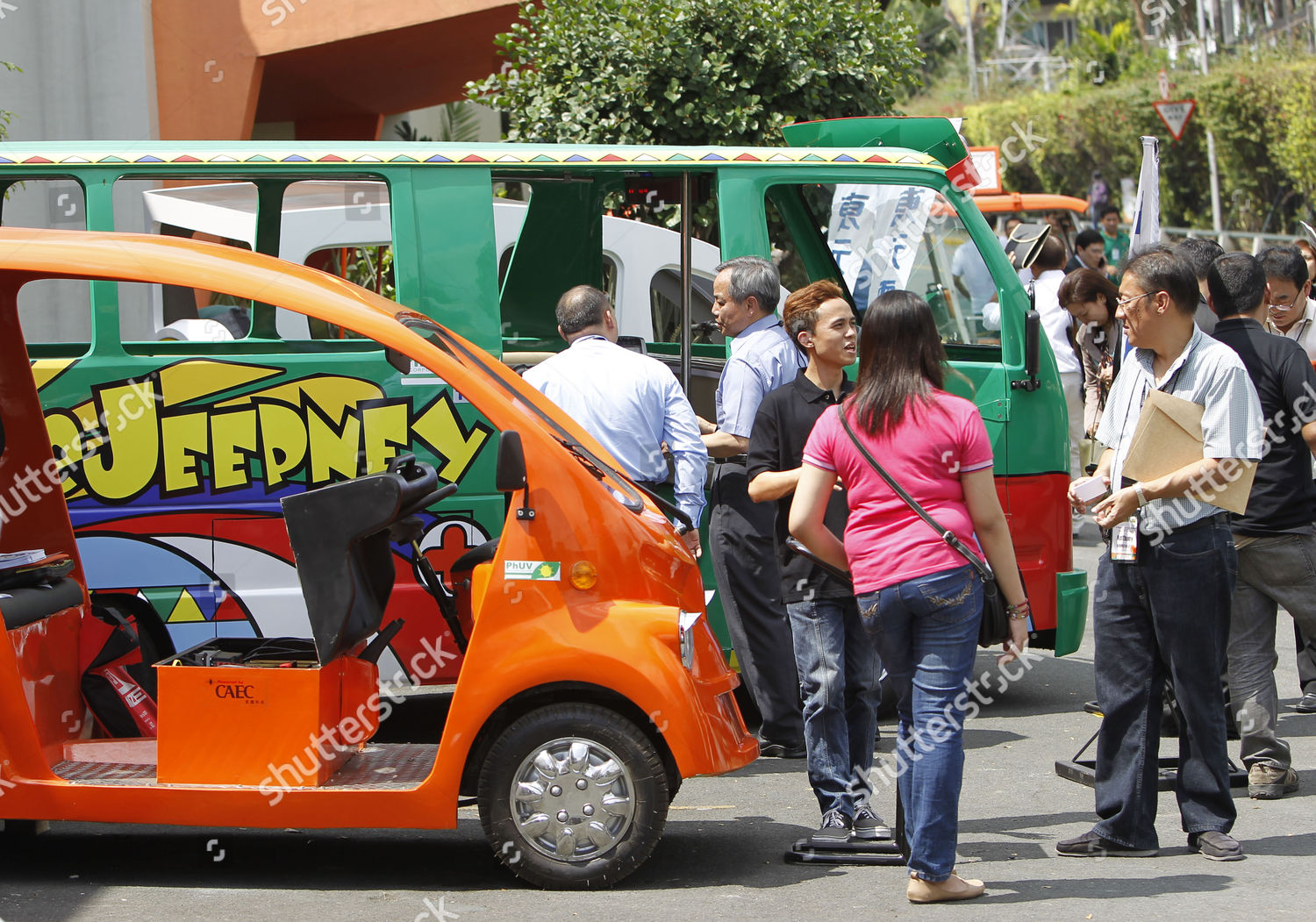 Filipino Visitors Checks Displays Electric Vehicles Editorial Stock ...