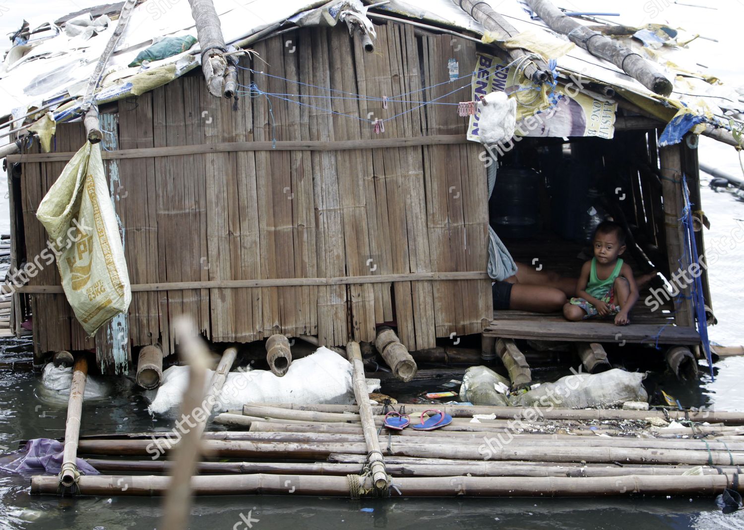 Filipino Girl Seen Inside Floating Shack Editorial Stock Photo - Stock ...