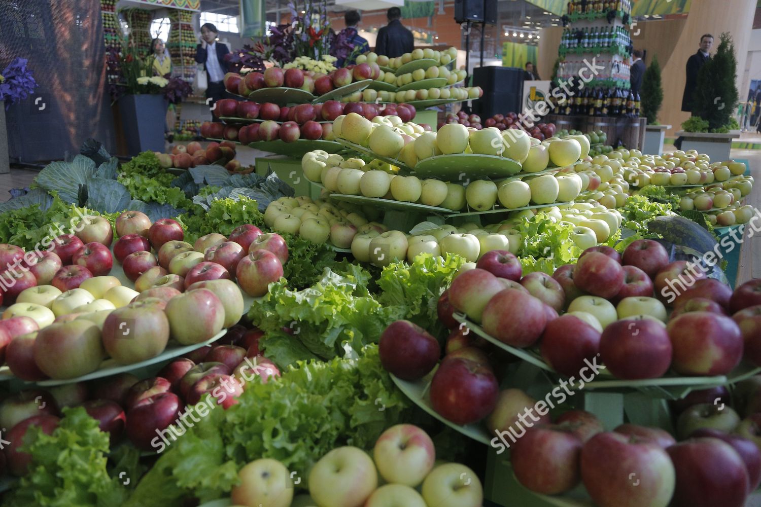 Apples On Display Exhibition Hall On Editorial Stock Photo - Stock ...