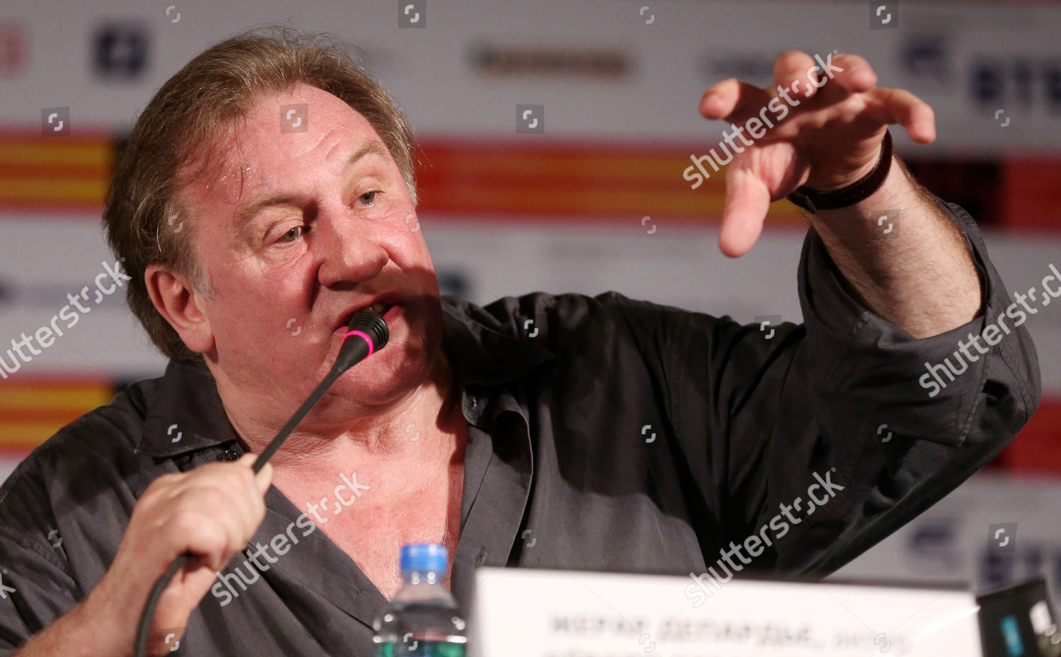 French Actor Gerard Depardieu Gestures During Editorial Stock Photo ...