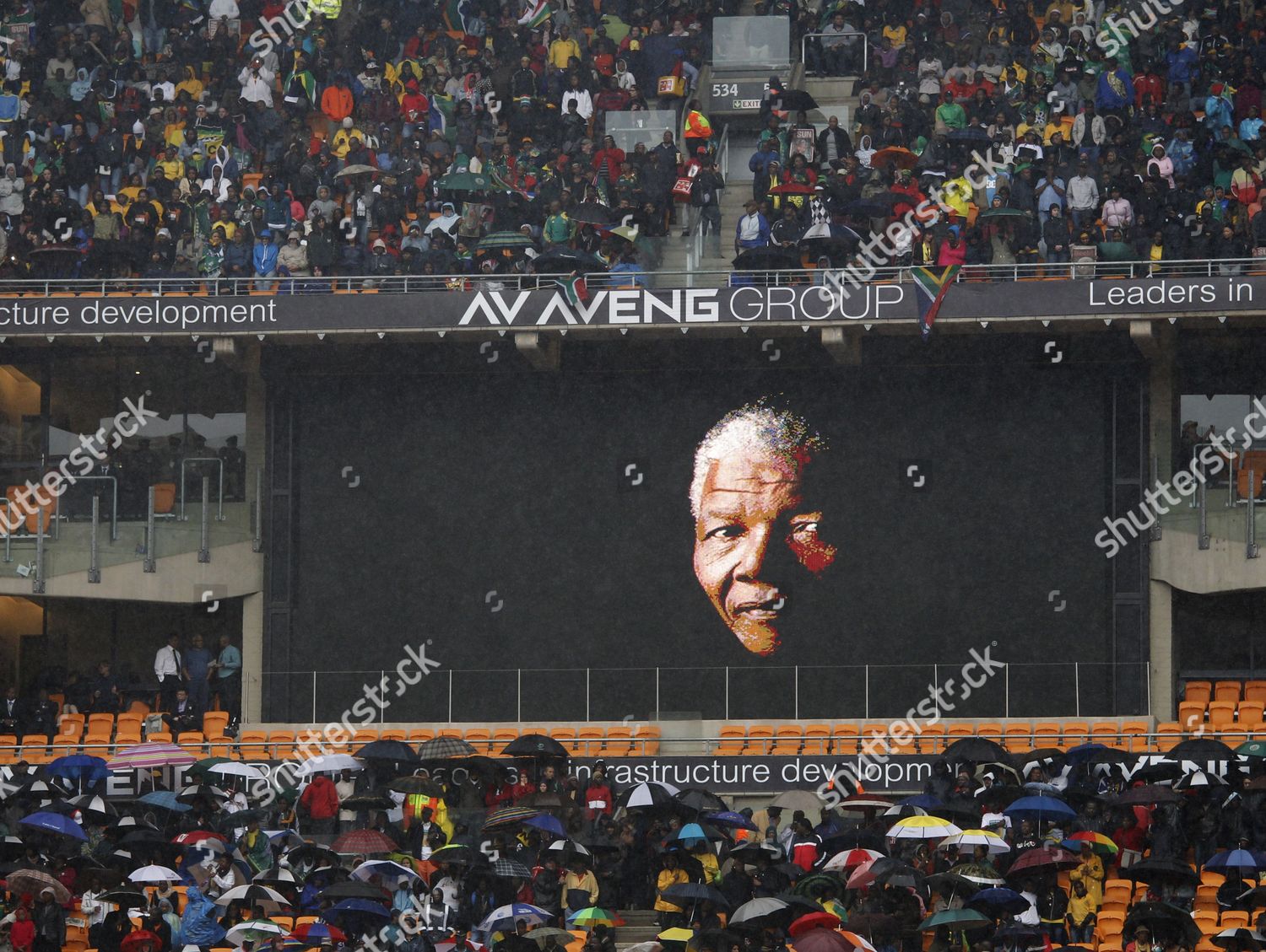 Nelson Mandelas Face Seen On Huge Editorial Stock Photo - Stock Image ...