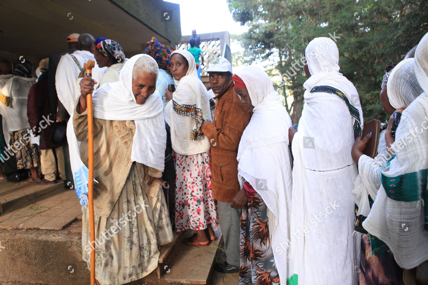 Elderly Woman Leaves Kechene Medianealem Church Editorial Stock Photo ...