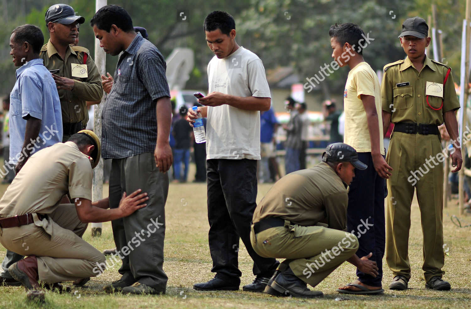 Police Personnel Frisk People They Enter Editorial Stock Photo - Stock ...
