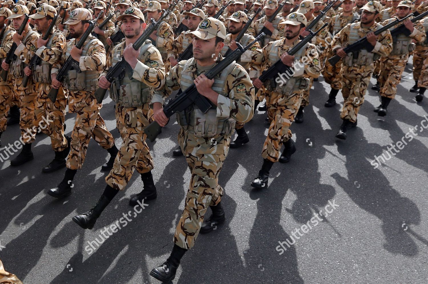 Iranian Army Soldiers March During Military Editorial Stock Photo ...