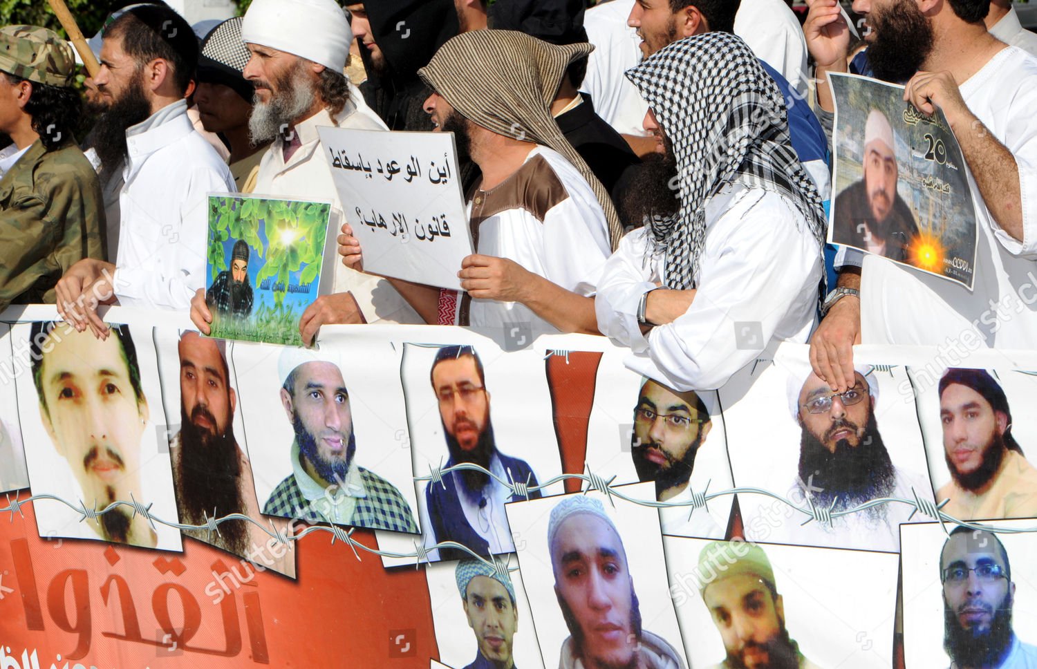 Moroccan Supporters Jailed Salafists On Holding Editorial Stock Photo ...