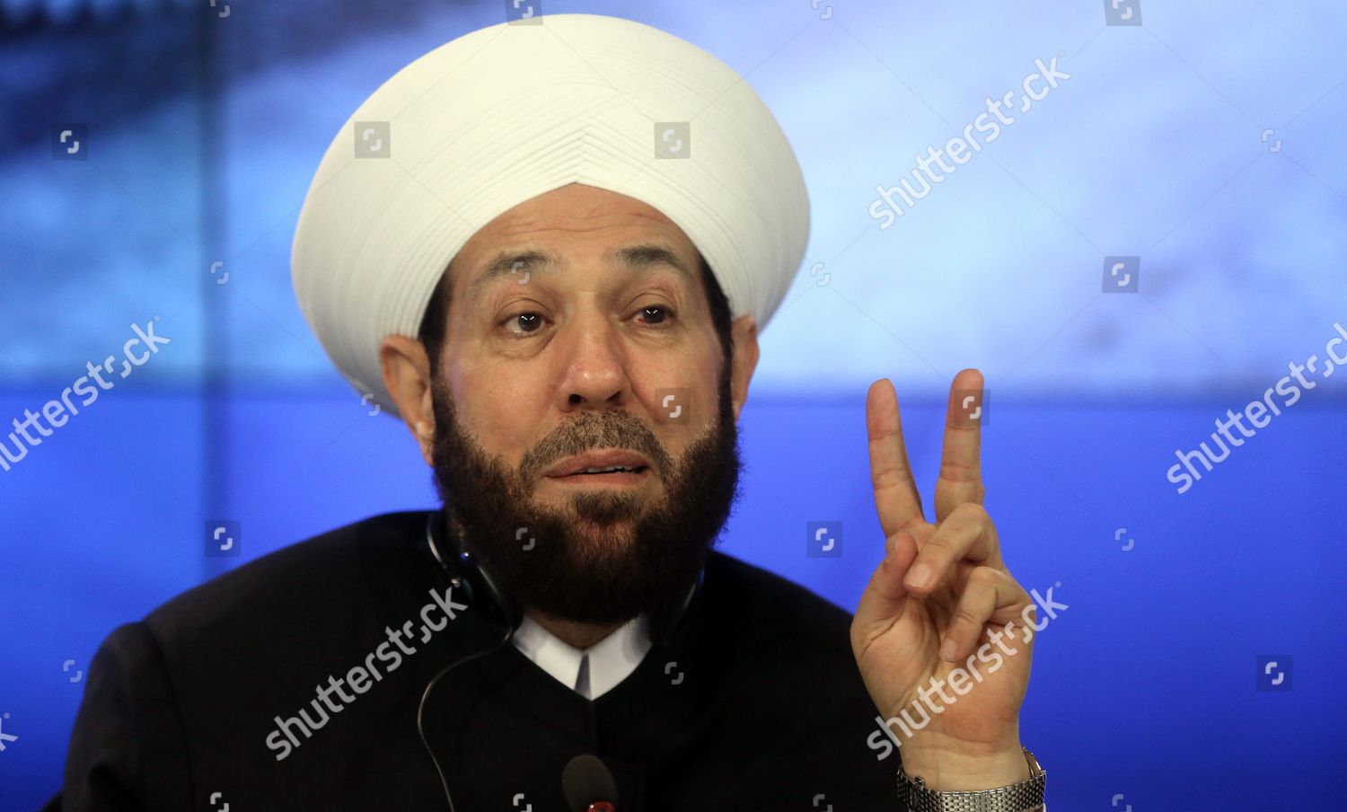 Syrian Grand Mufti Ahmed Hassun Speaks Editorial Stock Photo - Stock ...