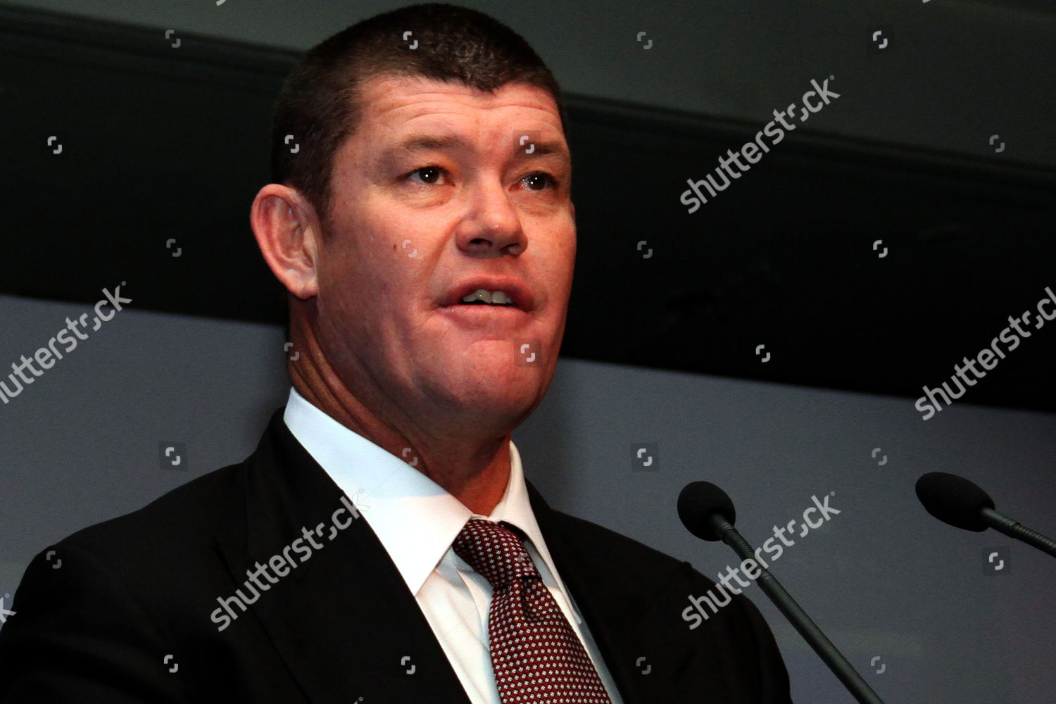 Australian Businessman Magnate James Packer Addressing Editorial Stock ...