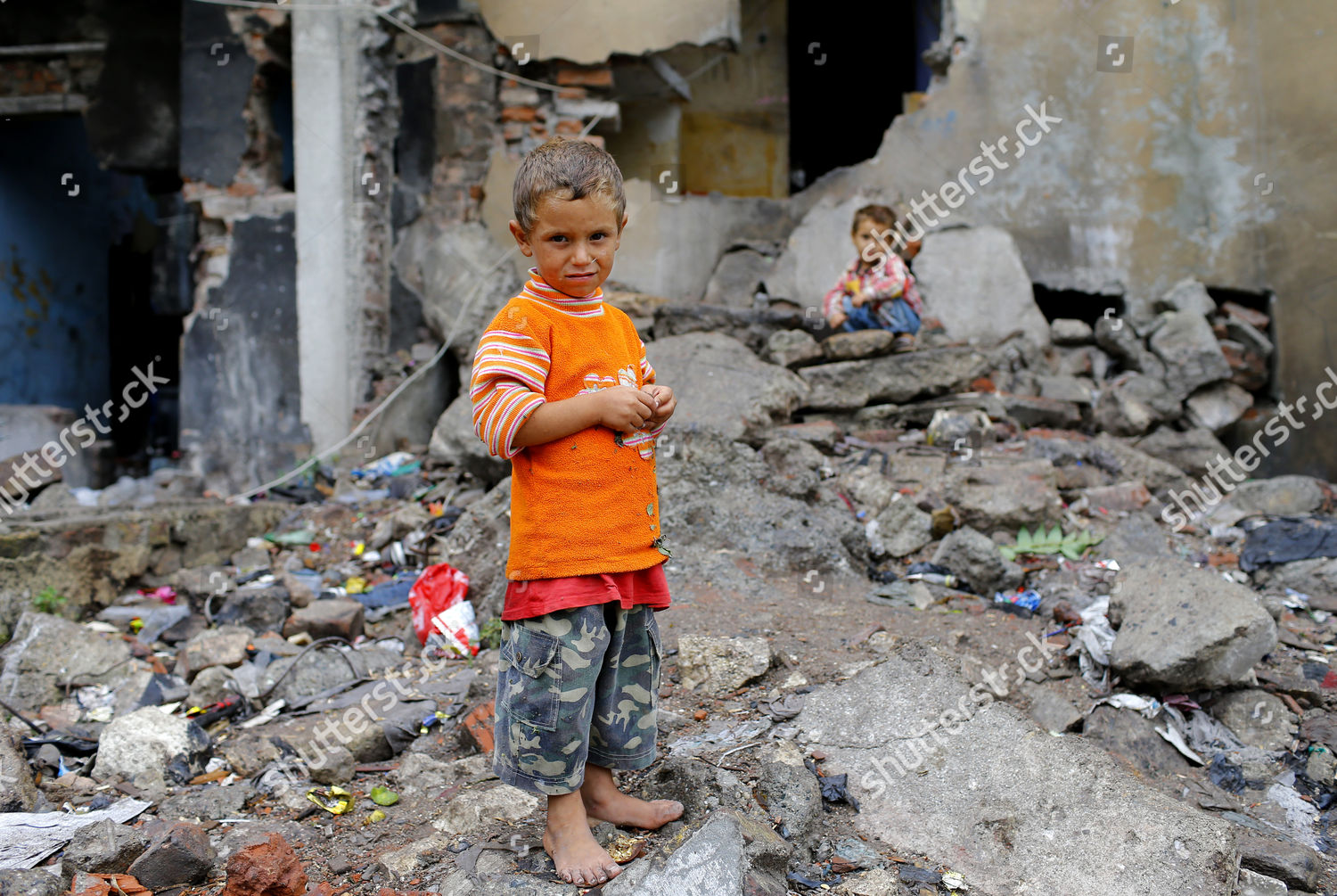 Homeless Syrian Refugees Child Stand Infront Editorial Stock Photo ...