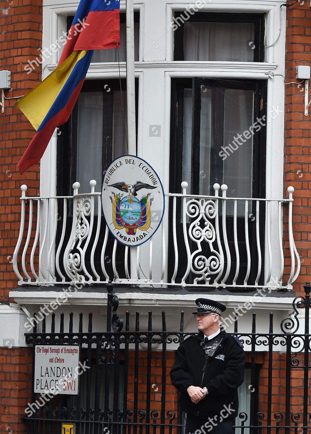 Police Officer On Duty Beneath Balcony Editorial Stock Photo - Stock ...