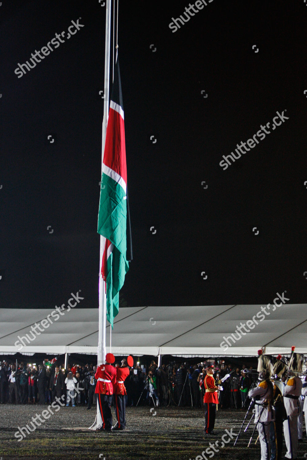 Kenyan Officials Raise National Flag During Editorial Stock Photo ...