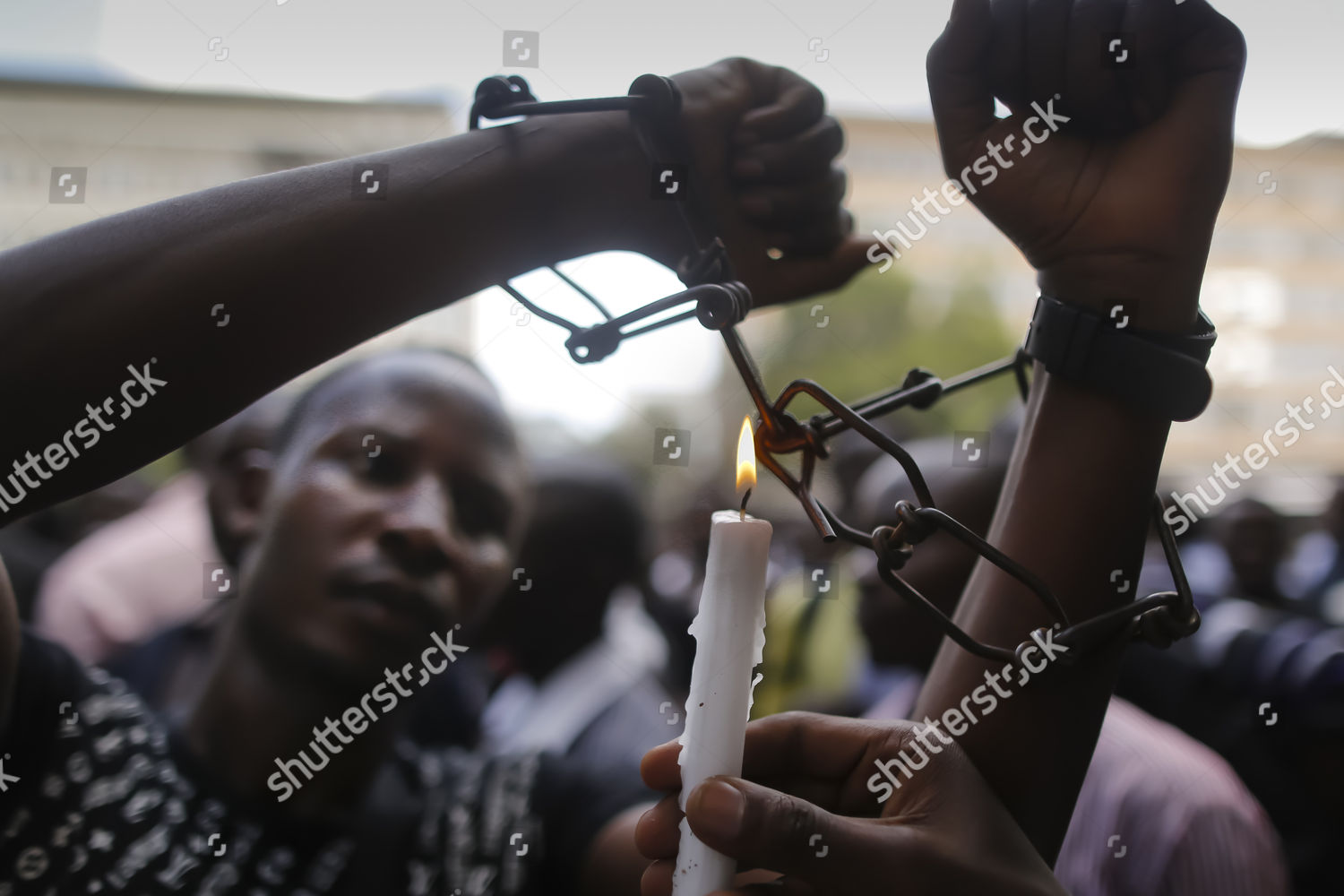 Kenyan Man Burns Mock Handcuff Candle Editorial Stock Photo - Stock ...