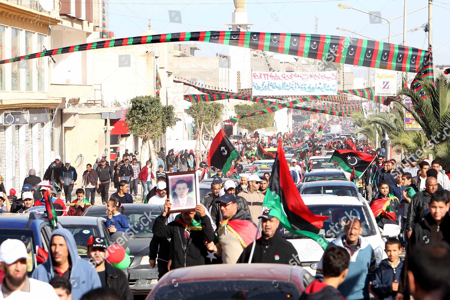 Libyans March On Streets During Celebrations Editorial Stock Photo ...