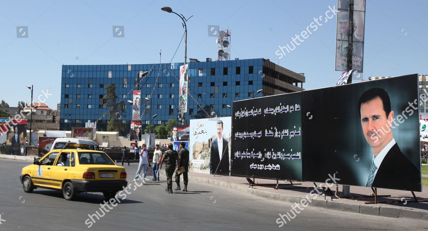 Giant Portraits Incumbent Syrian President Bashar Editorial Stock Photo ...