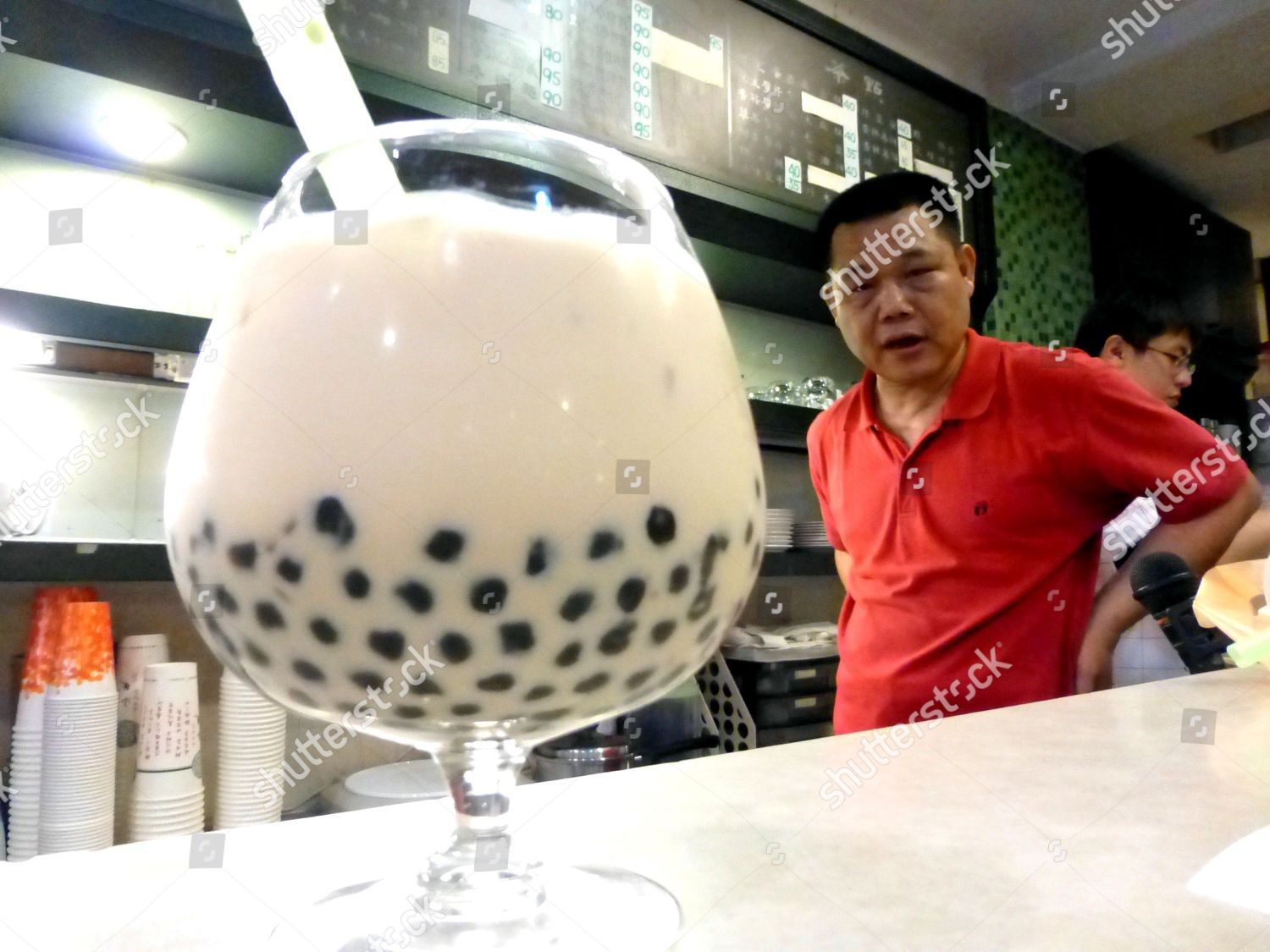 Bubble Tea Shop Owner Shows Off Editorial Stock Photo - Stock Image ...