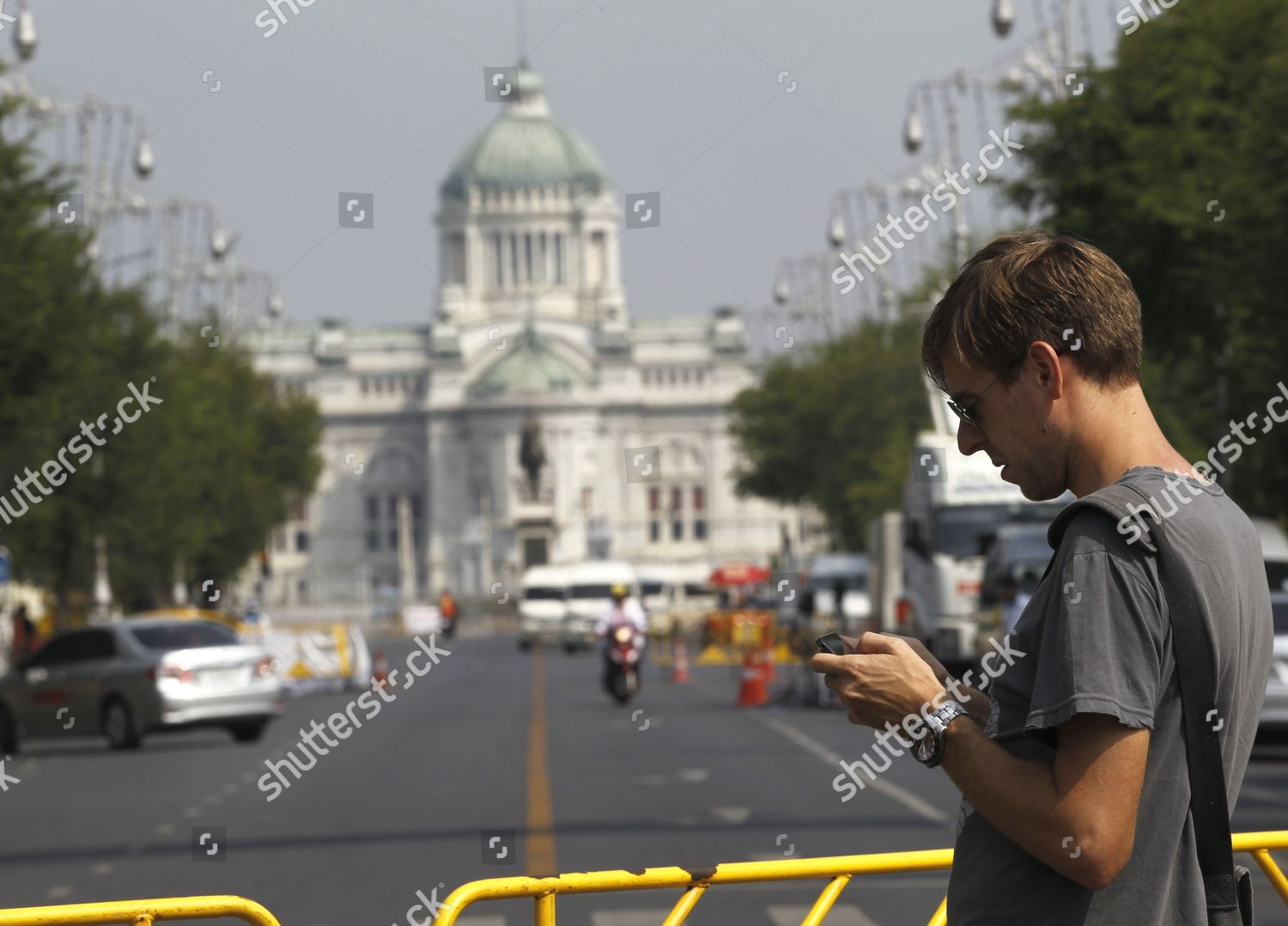 Foreign Tourist Using Mobile Phone Seen Editorial Stock Photo - Stock ...