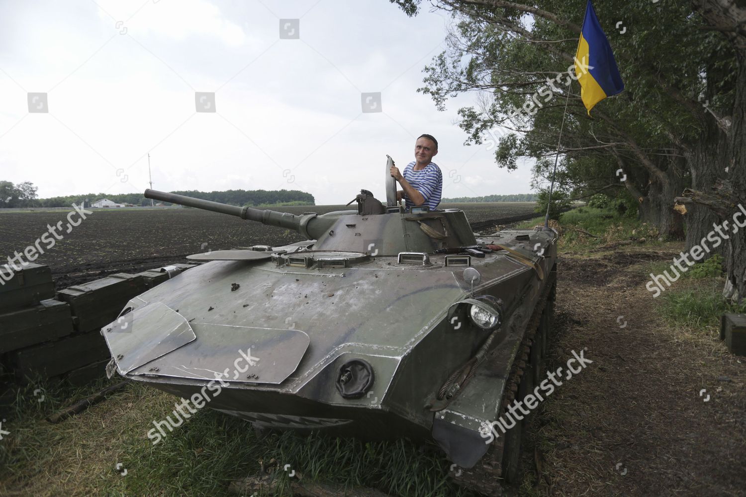 Ukrainian Soldier Looks Hatch Apc Their Editorial Stock Photo - Stock ...