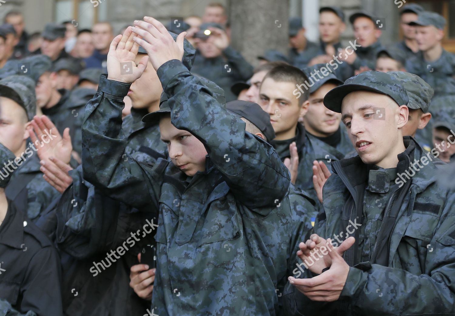 Conscripts Ukrainian National Guard React During Editorial Stock Photo ...