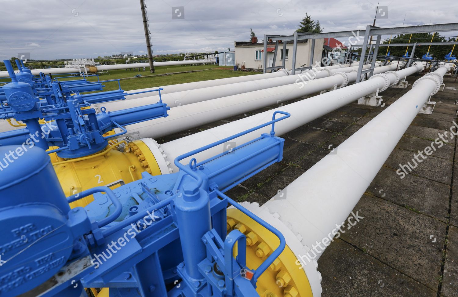 Gas Pipes Gas Measuring Station Western Editorial Stock Photo - Stock ...