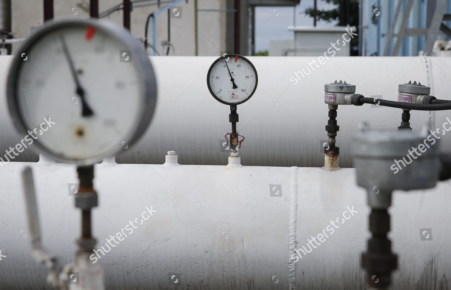 Pressure Gauges Gas Measuring Station Western Editorial Stock Photo ...
