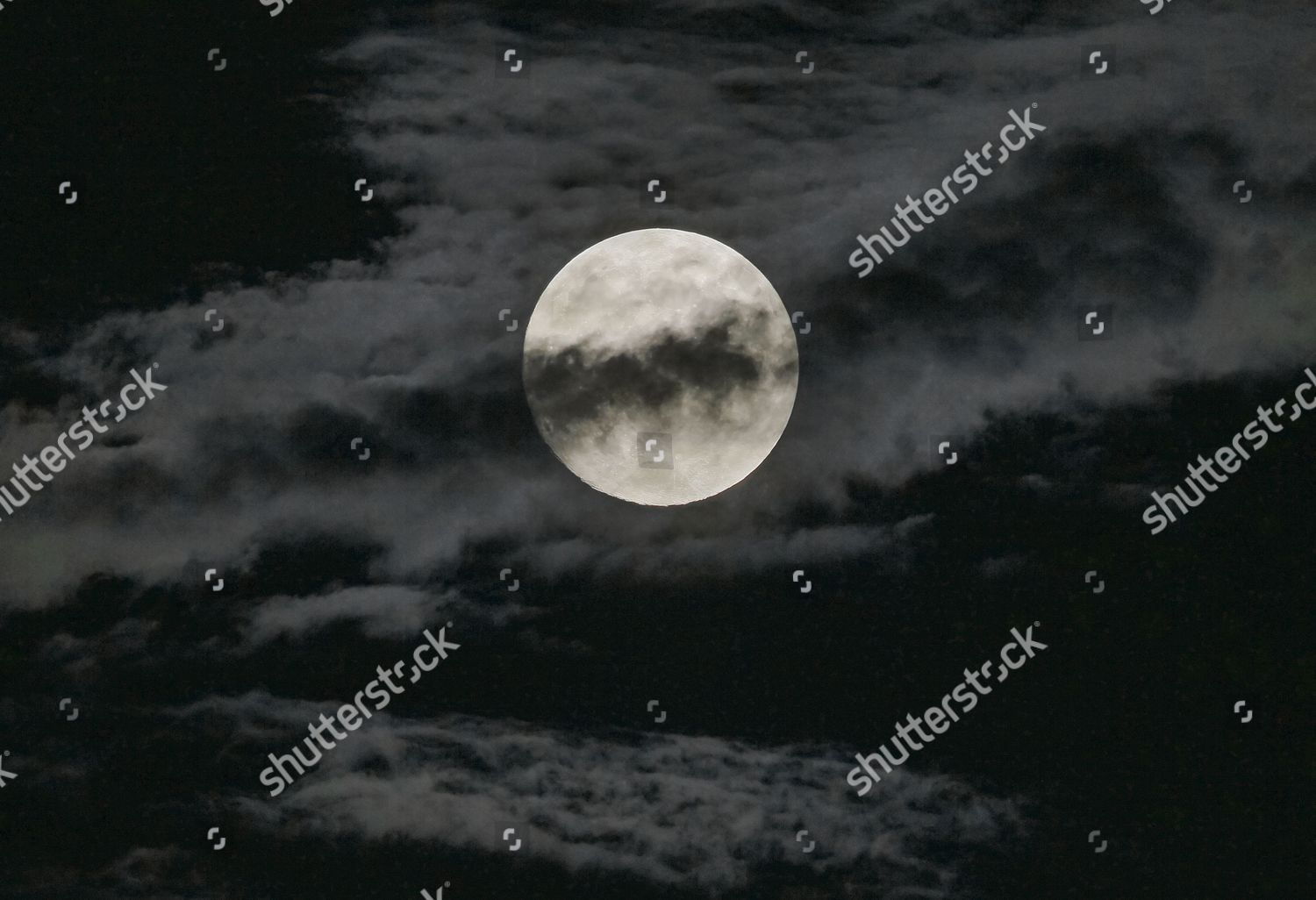 Full Moon Rises Behind Clouds Kiev Editorial Stock Photo - Stock Image ...
