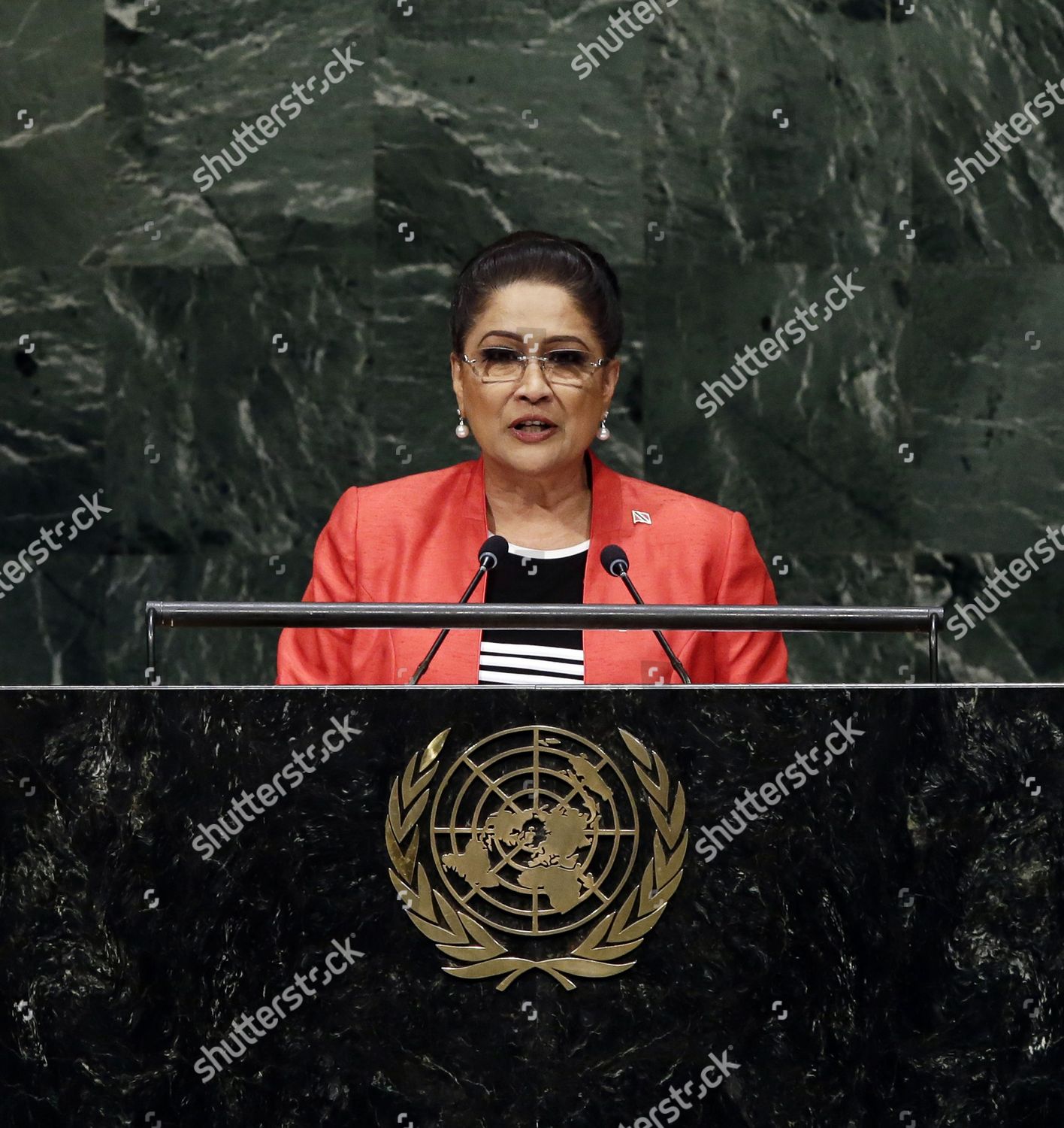KAMLA PERSAD-BISSESSAR PRIME MINISTER REPUBLIC TRINIDAD Editorial Stock ...