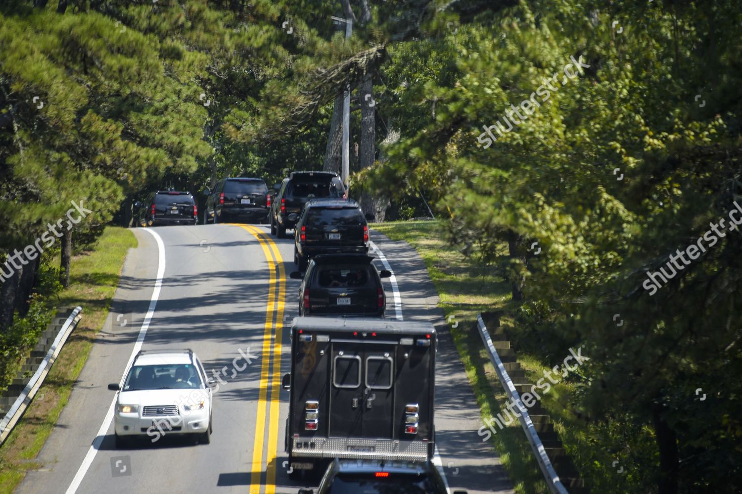 Us President Barack Obamas Motorcade Traveling Editorial Stock Photo ...