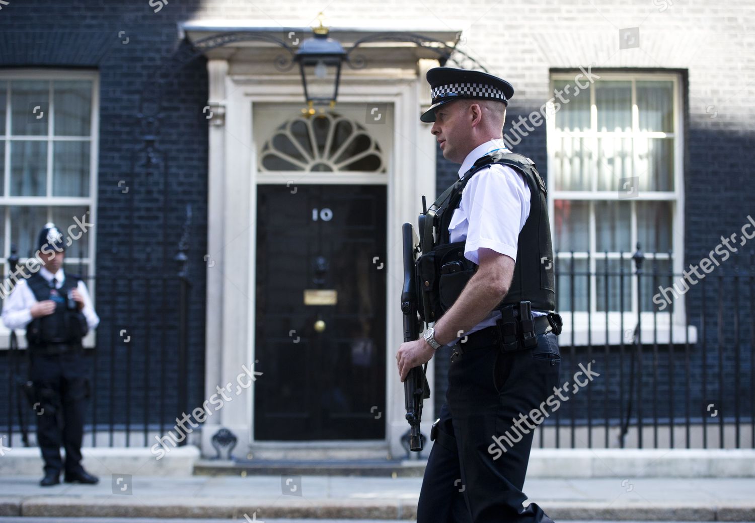 Armed British Police Officer Patrols Front Editorial Stock Photo ...
