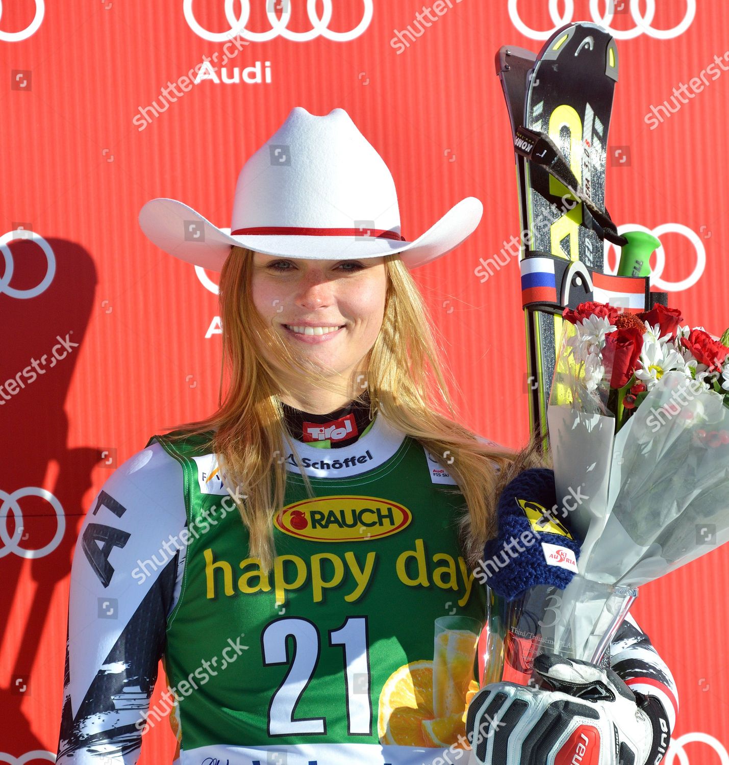 Anna Fenninger Austria Smiles On Podium Editorial Stock Photo - Stock ...