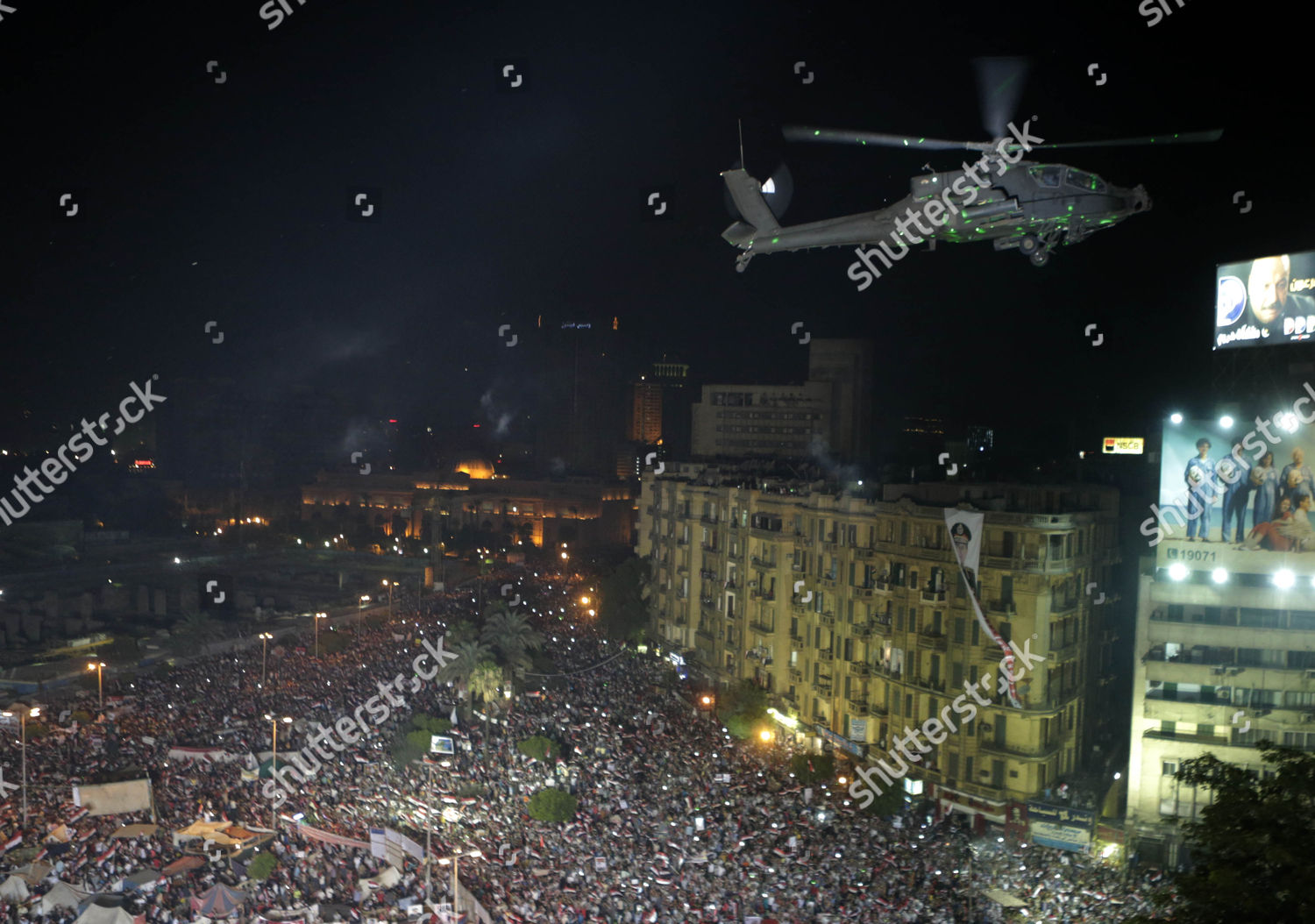 Egyptian Army Apache Helicopter Flies Over Editorial Stock Photo ...