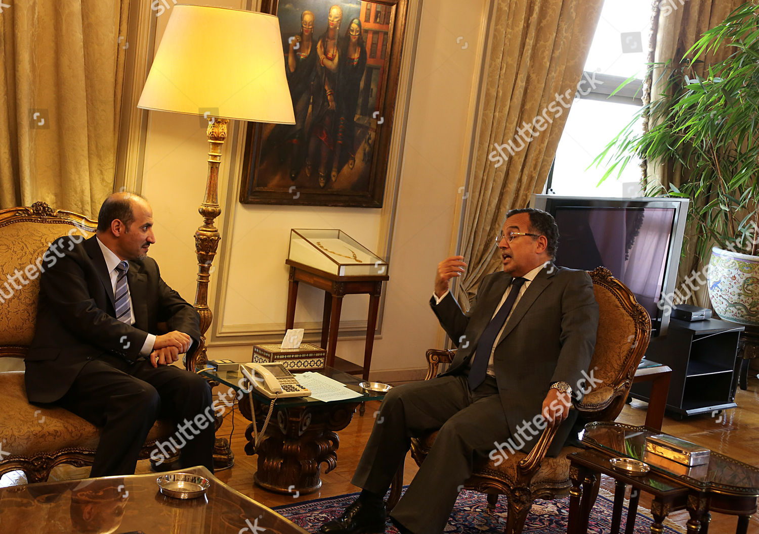 Egyptian Foreign Minister Nabil Fahmy R Editorial Stock Photo - Stock ...