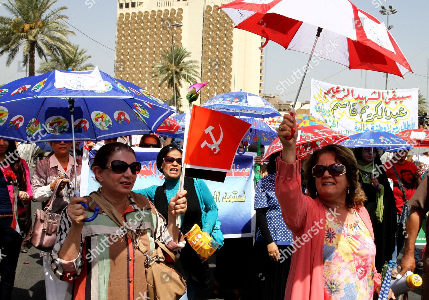 Iraqi Communist Party Members During Rally Editorial Stock Photo ...