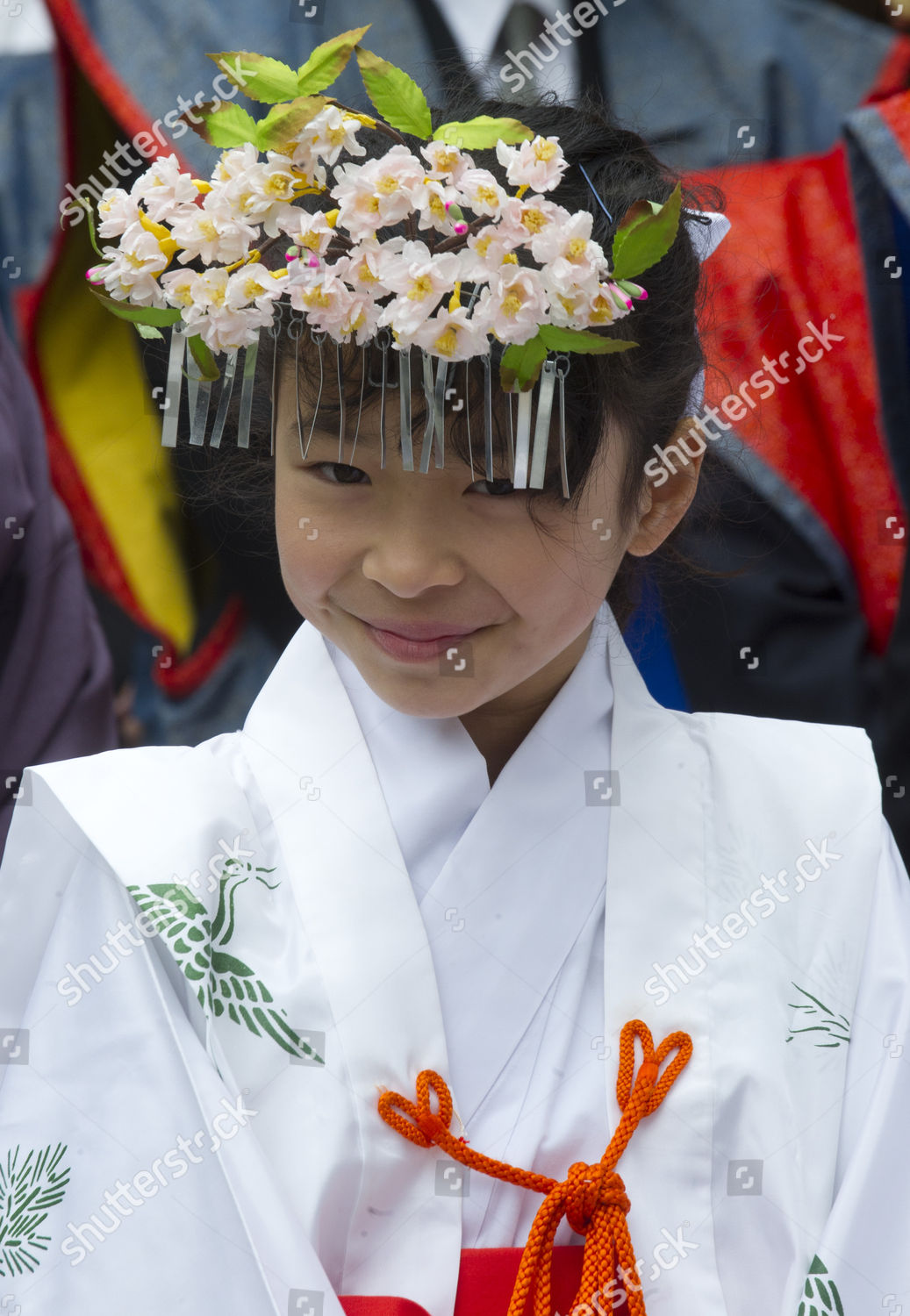 Japanese Girl Wearing Traditional Shinto Shrine Editorial Stock Photo ...