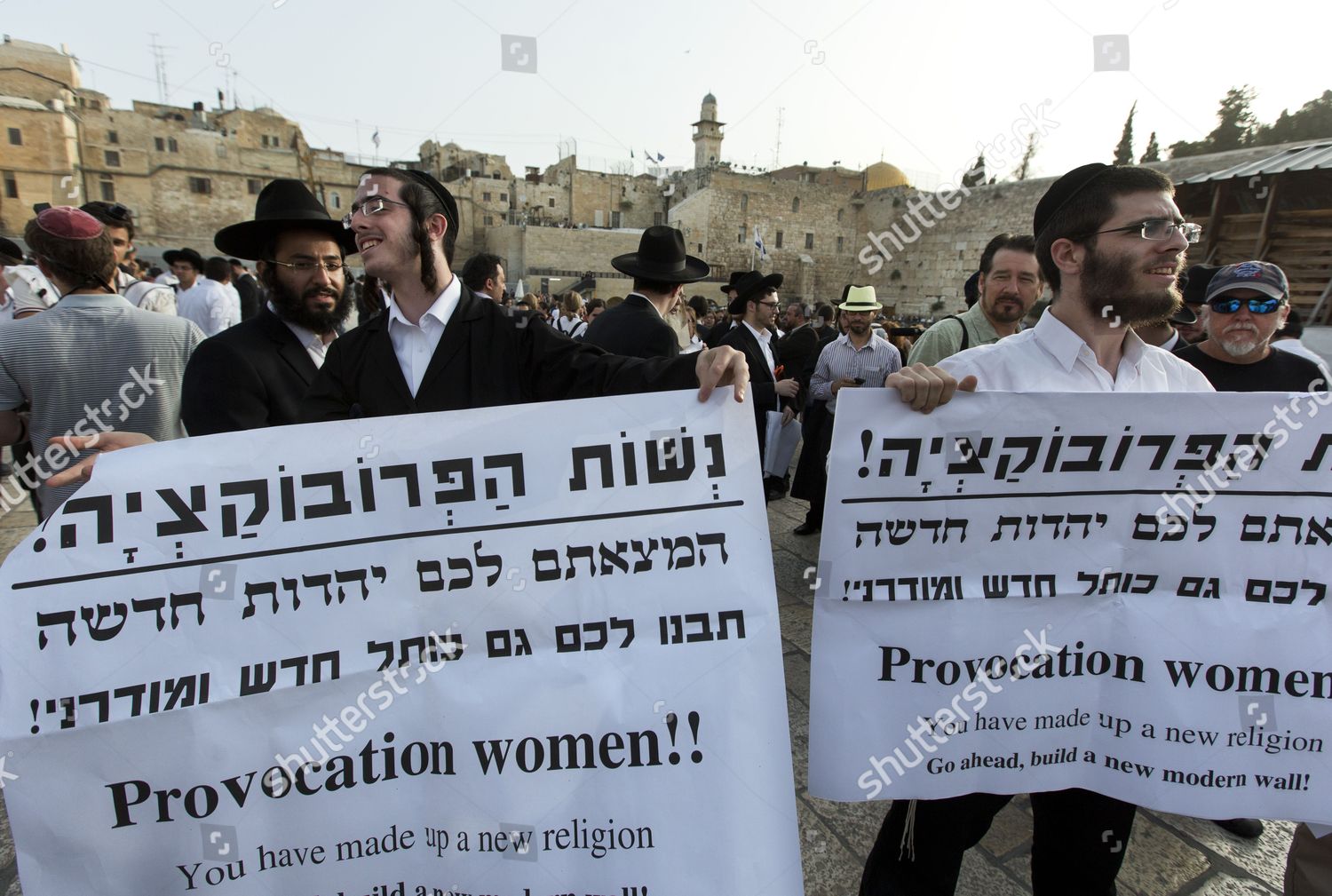 Ultraorthodox Jew Holds Signs That Read Editorial Stock Photo - Stock ...