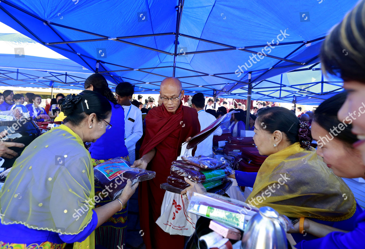 Devotees Offer Robes Monk Accessories Monk Editorial Stock Photo ...