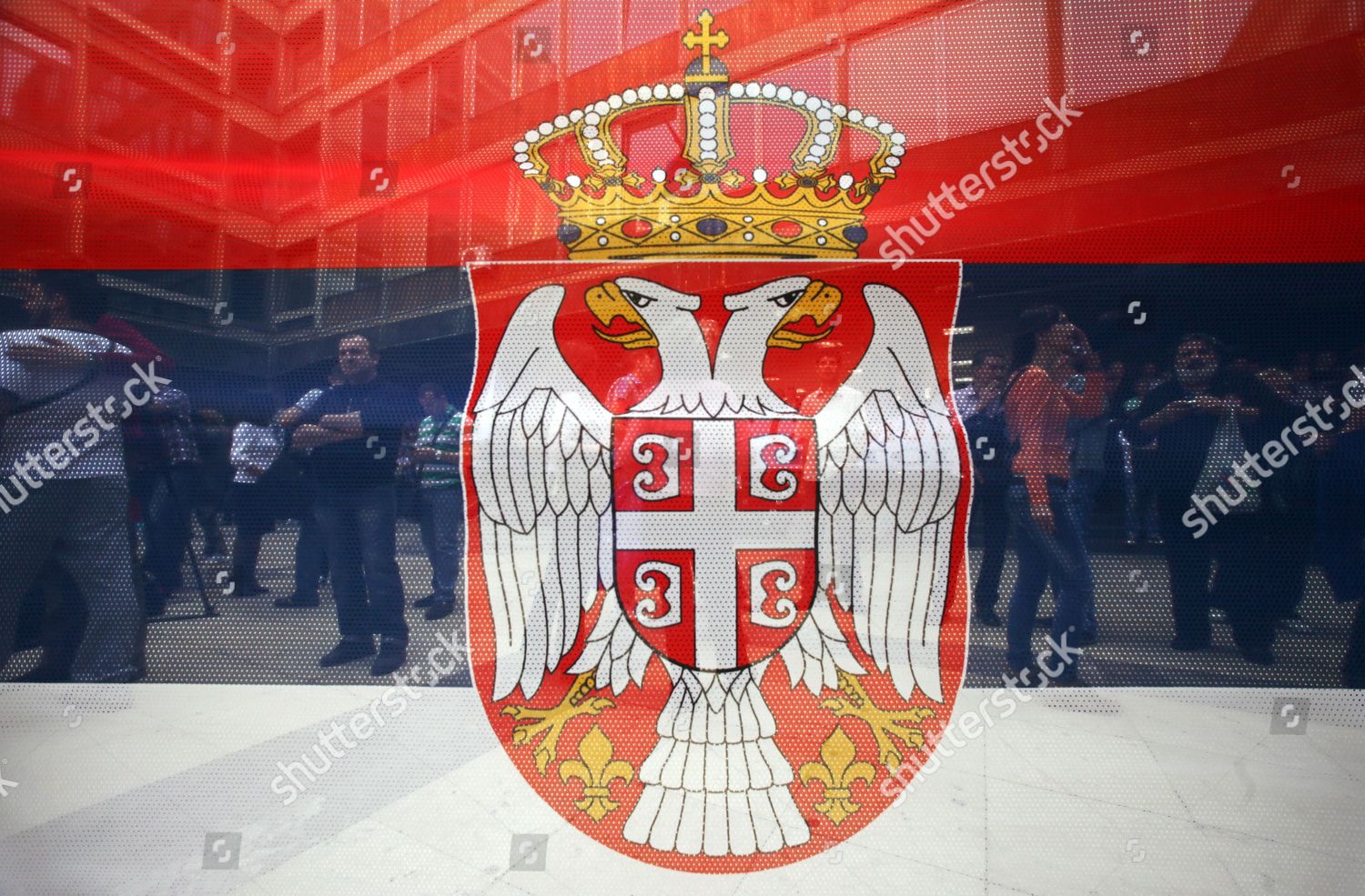 People Seen Through Serbian Flag They Editorial Stock Photo - Stock ...