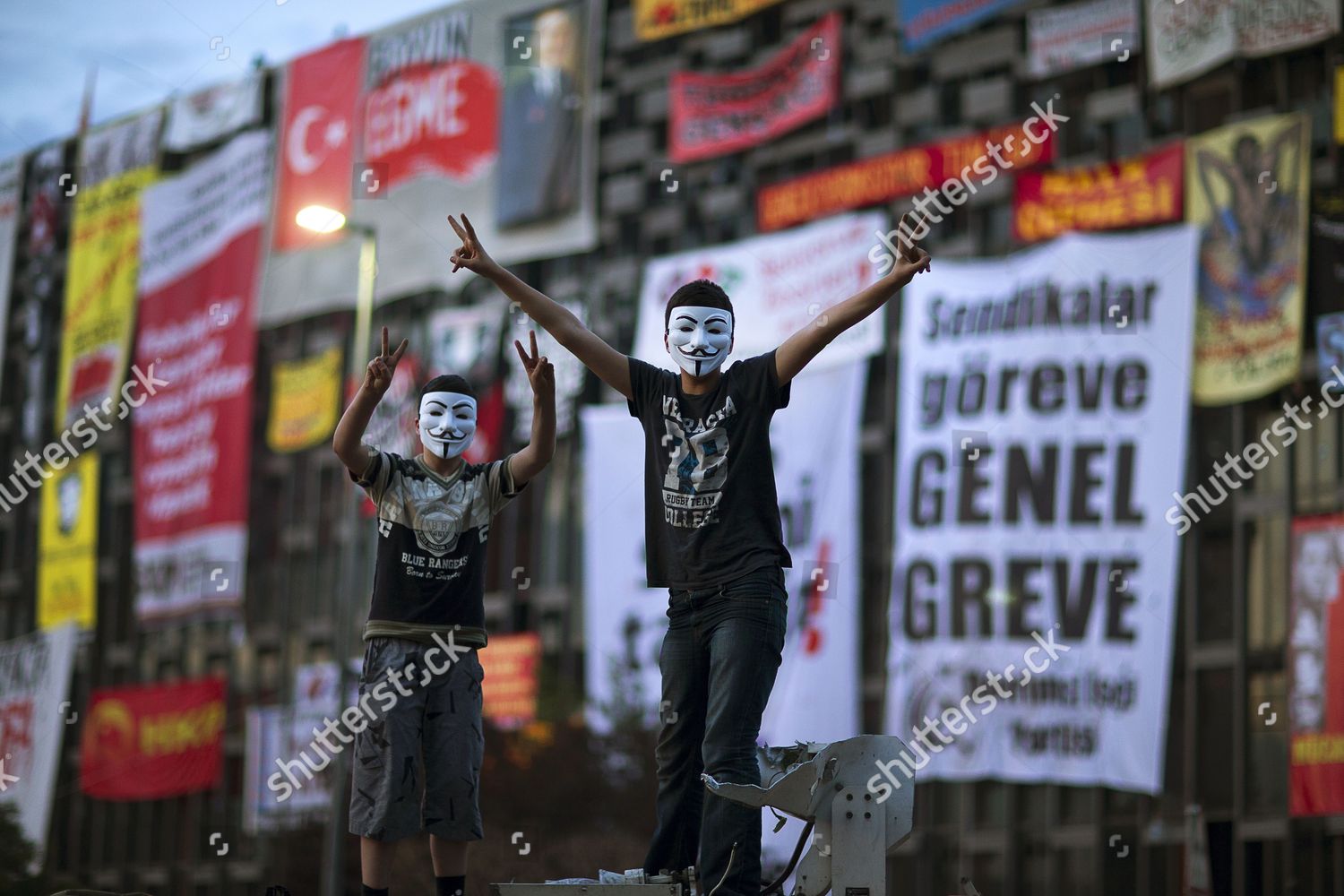 Activists Wear Guy Fawkes Mask They Editorial Stock Photo - Stock Image ...