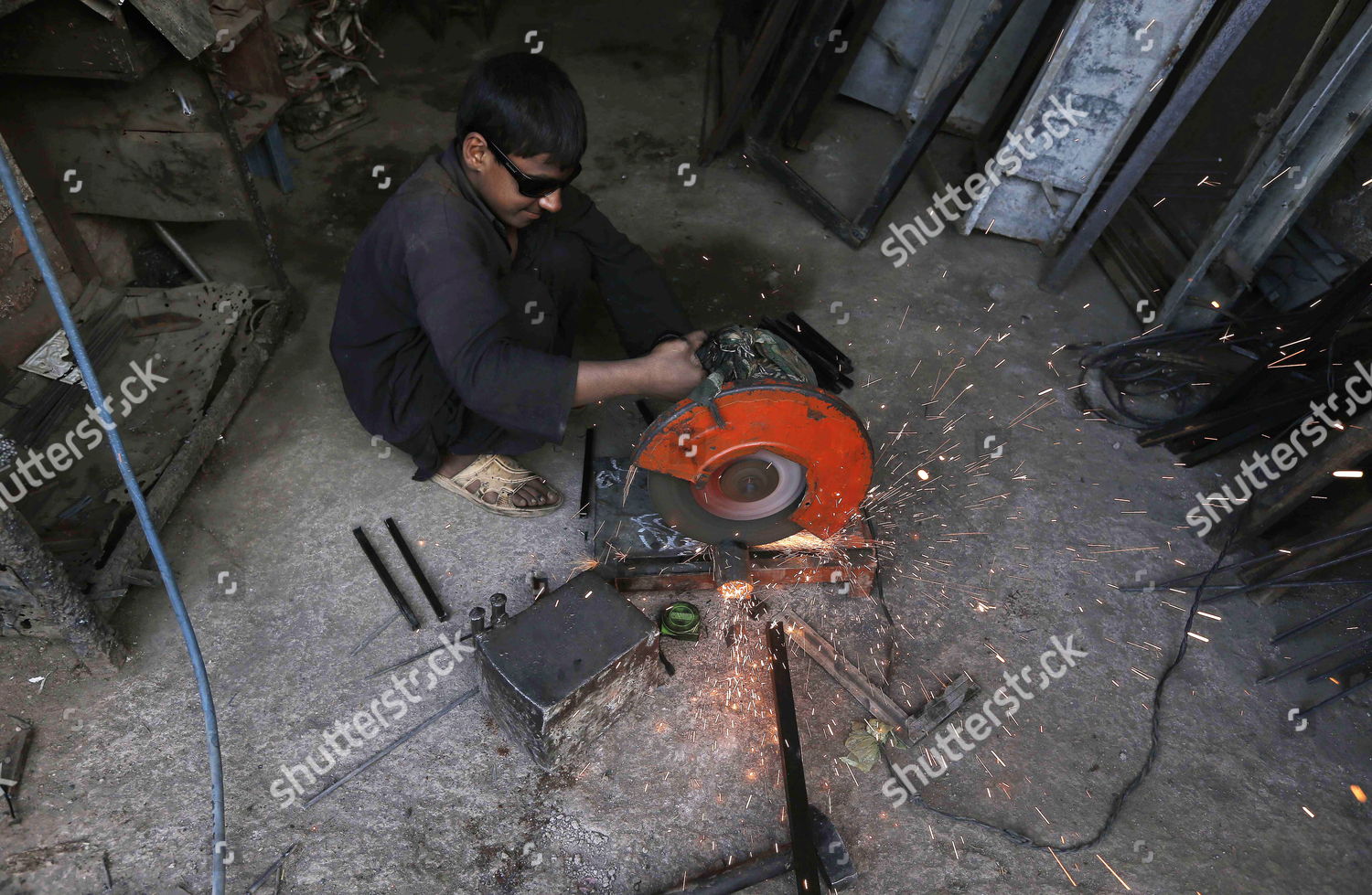 Pakistani Boy Works Workshop On Eve Editorial Stock Photo - Stock Image ...