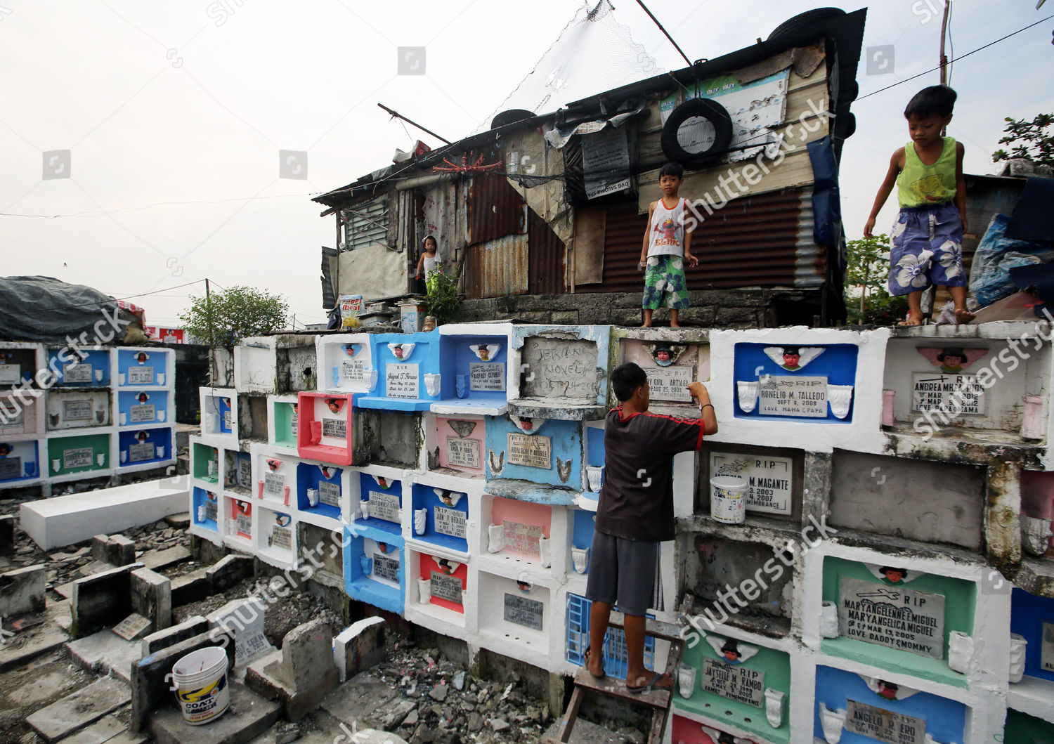 Filipino Seen Preparing Graves Over Which Editorial Stock Photo - Stock ...