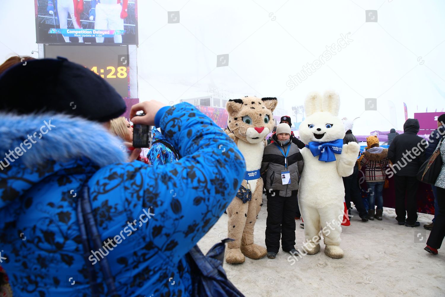 Fans Pose Sochi Mascots Prior Start Editorial Stock Photo - Stock Image ...