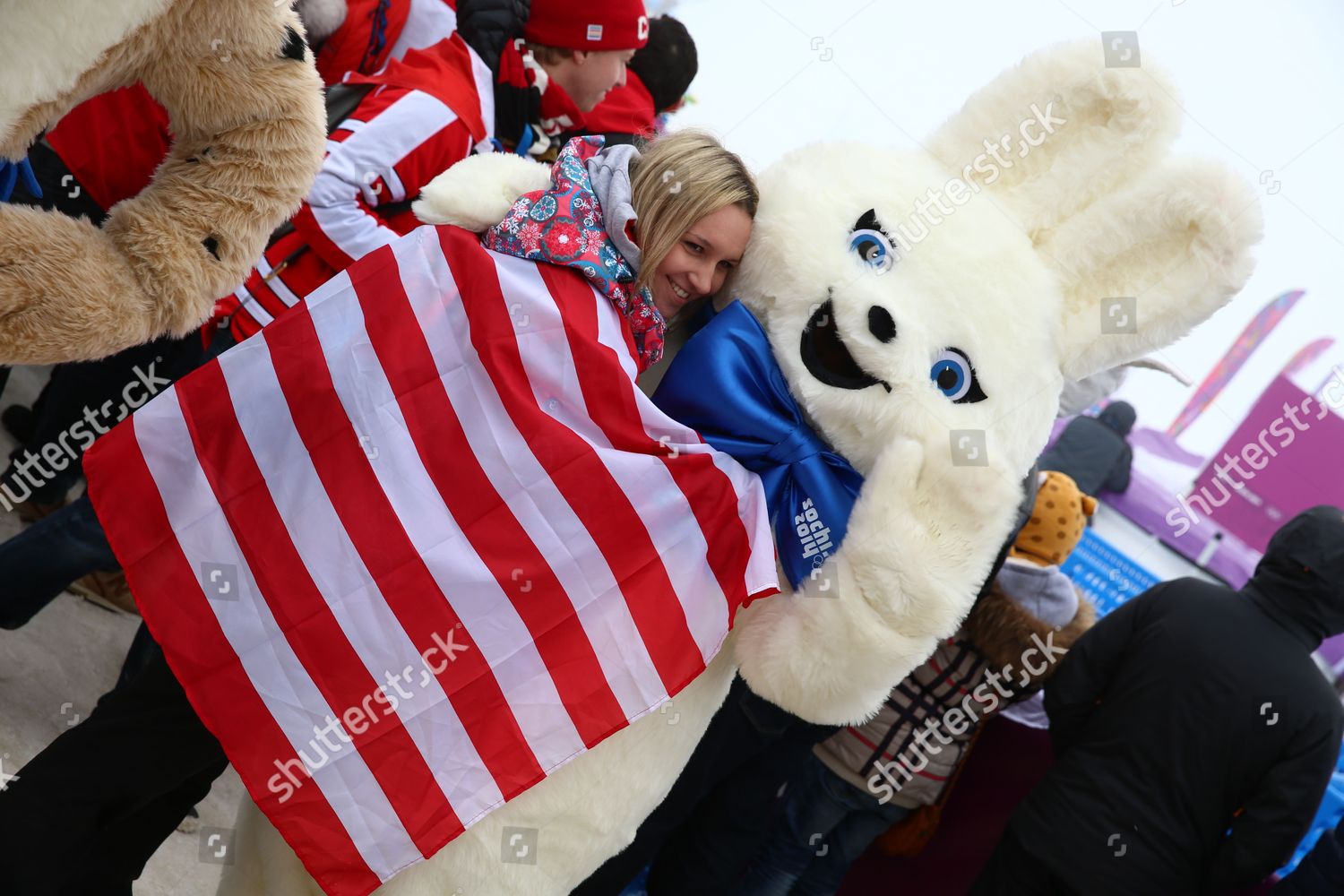 Fan Hugs Sochi Mascot Hare Prior Editorial Stock Photo - Stock Image ...