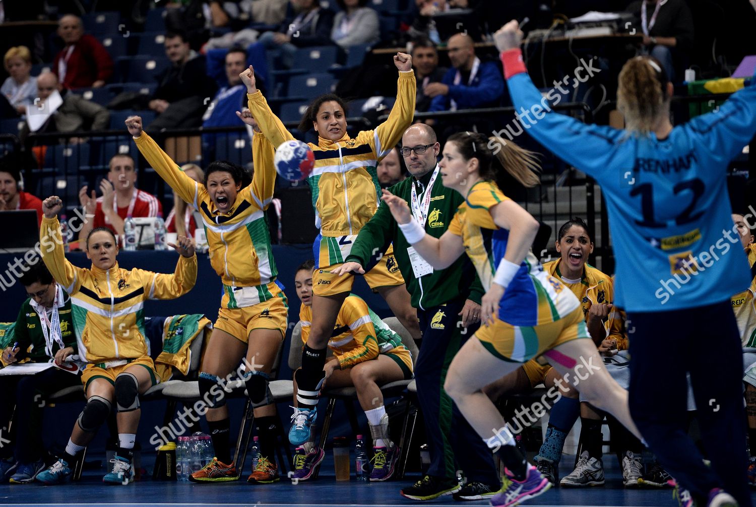Brazil Players Bench Cheer Their Teammates Editorial Stock Photo ...
