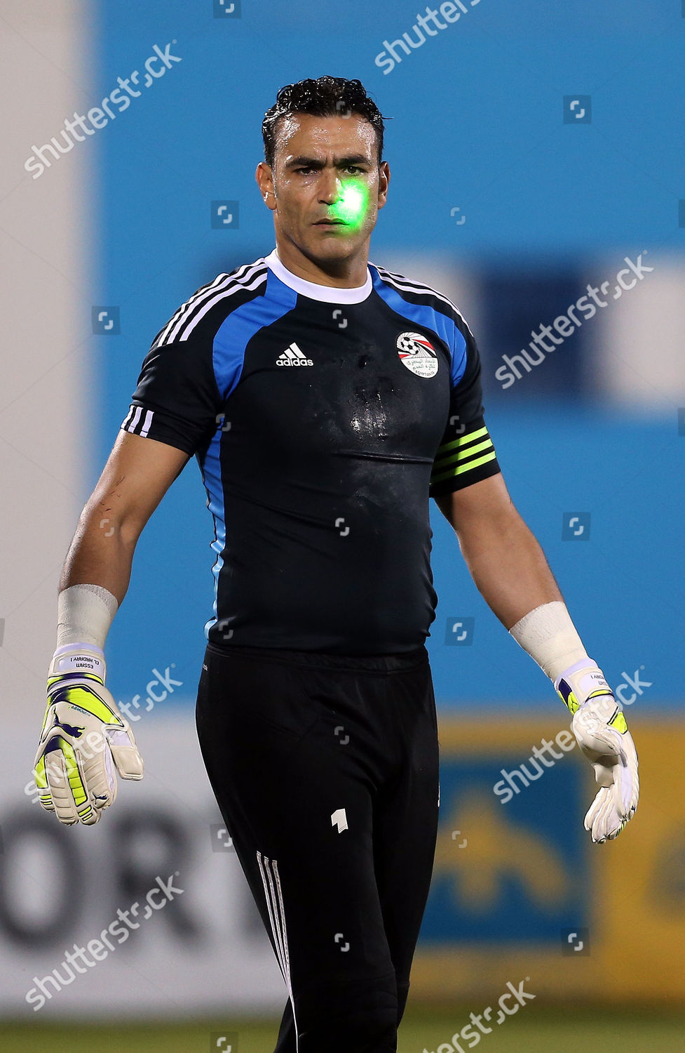 Green Laser Light Pointed Egyptian Goalkeeper Editorial Stock Photo ...