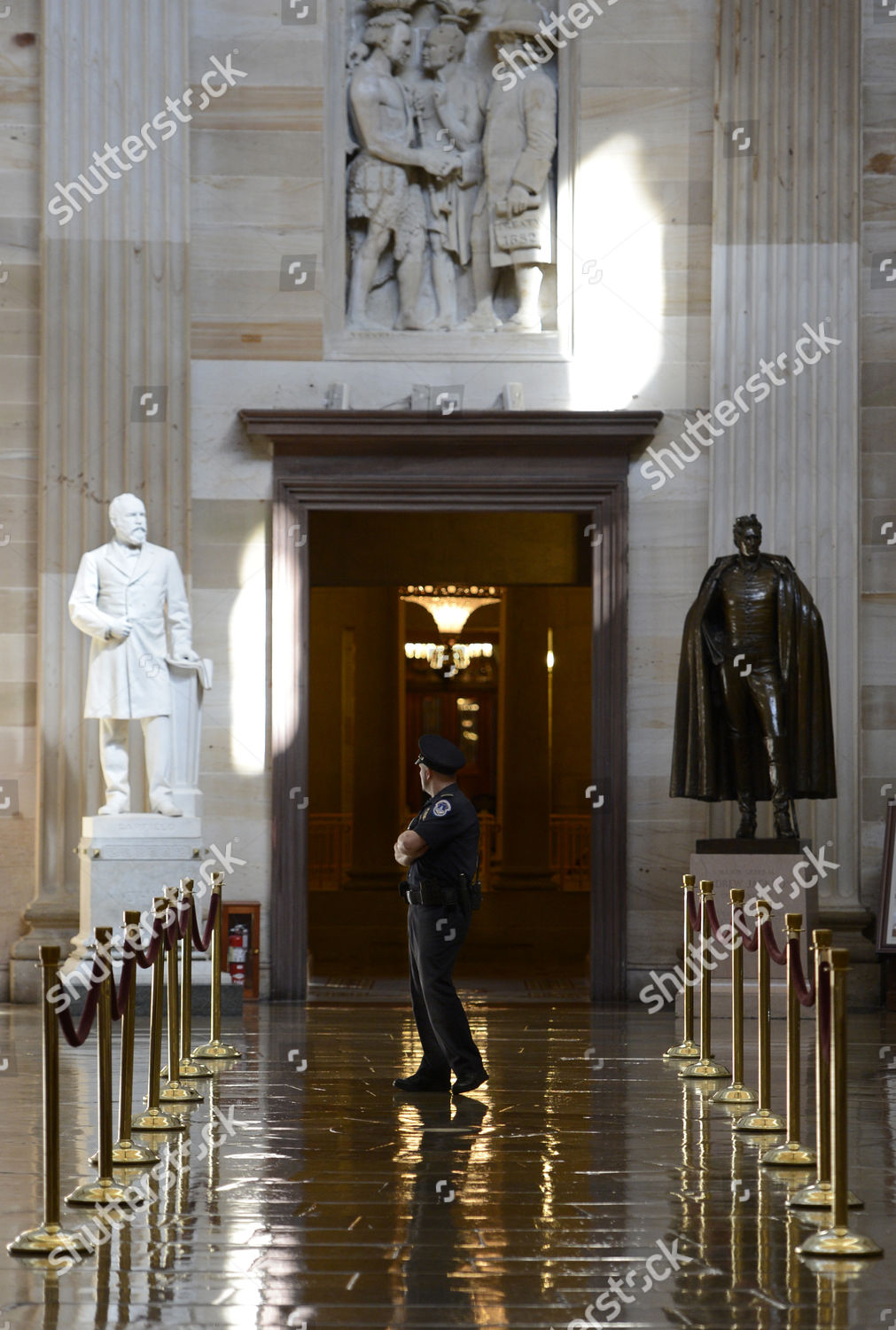 Us Capitol Policeman Stands Post Empty Editorial Stock Photo - Stock ...