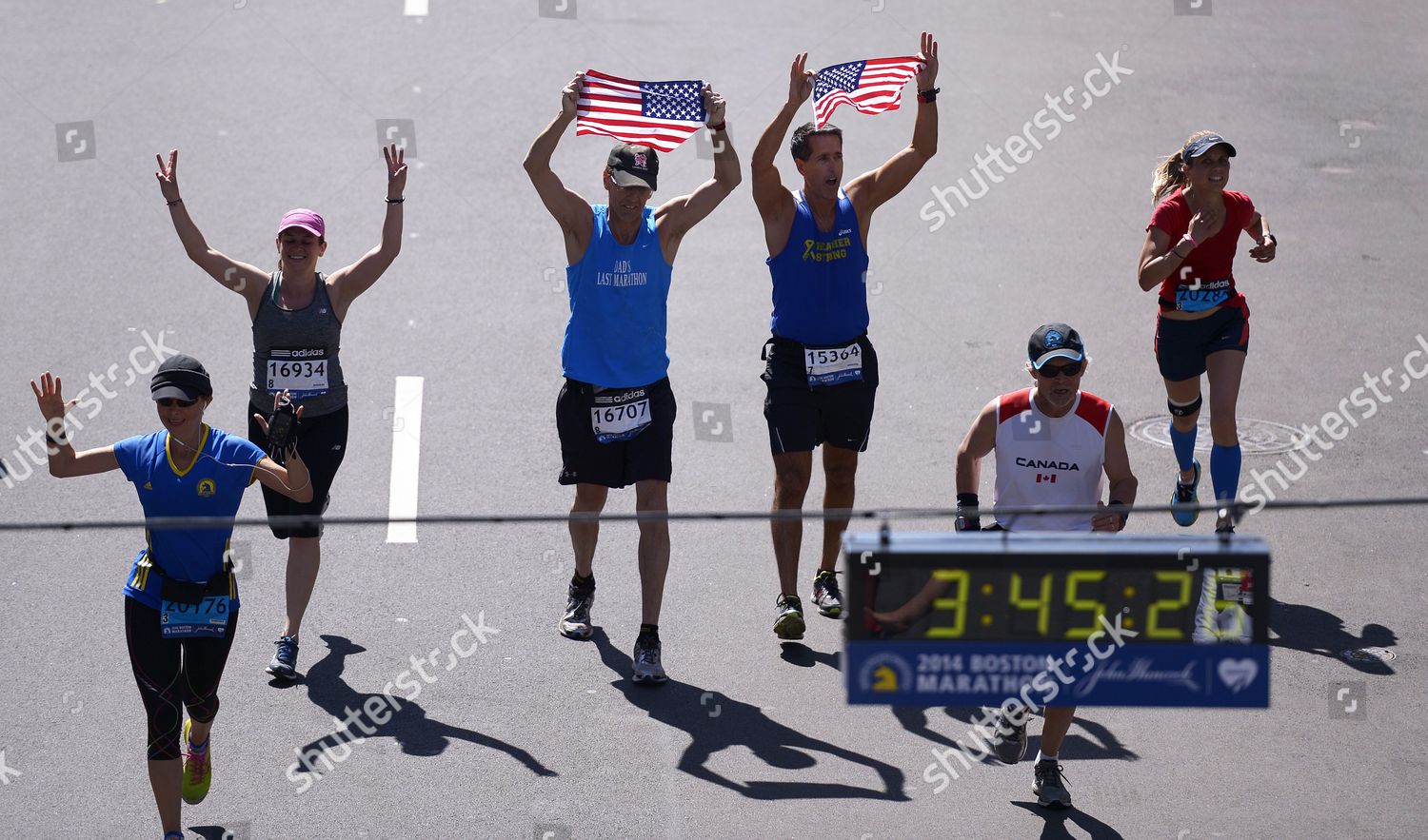 Runners Hold Us National Flags They Editorial Stock Photo - Stock Image ...