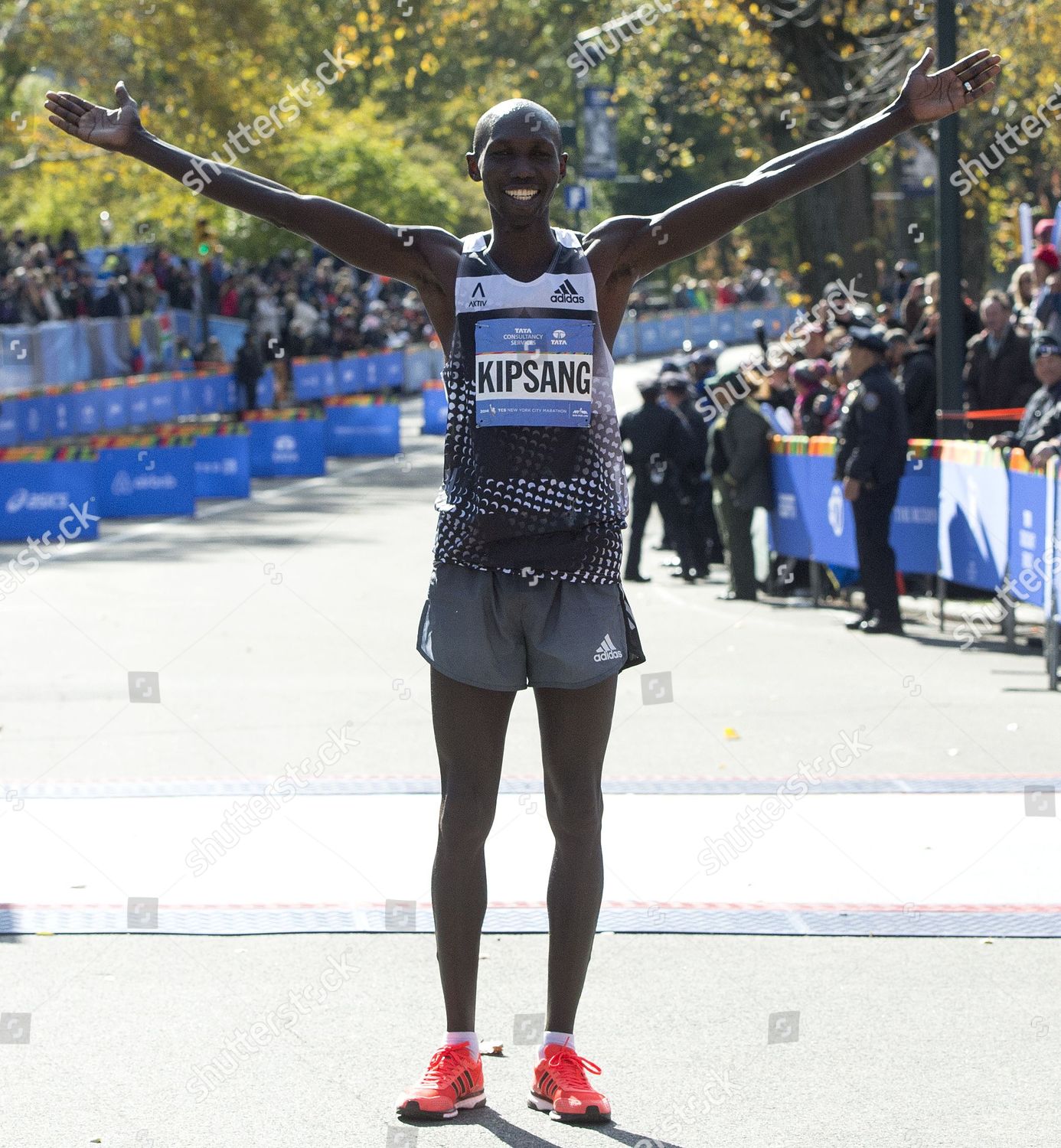 Wilson Kipsang Kenya Celebrates Finish Line Editorial Stock Photo ...